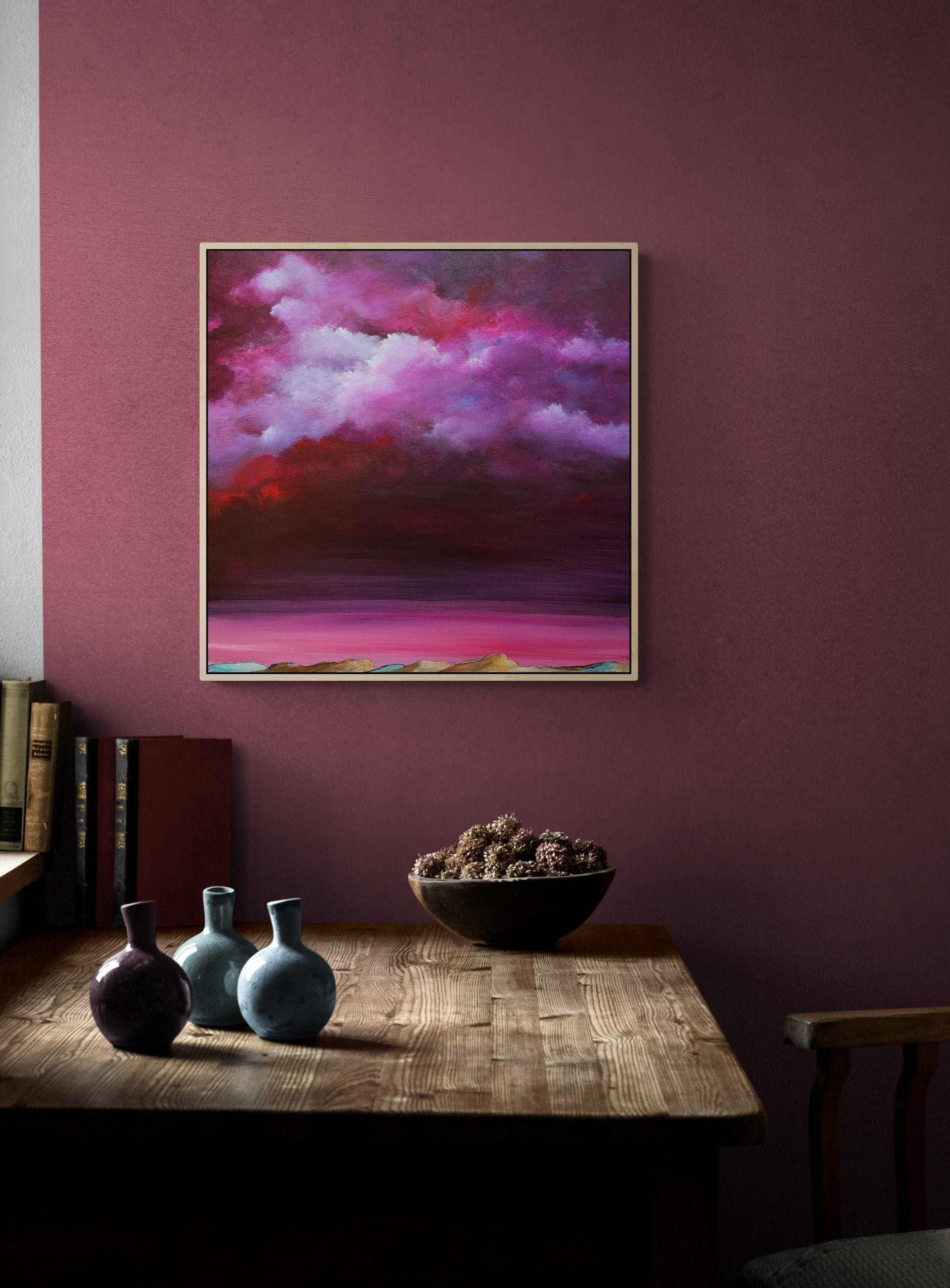 Crimson Clouds of Spring (Framed)