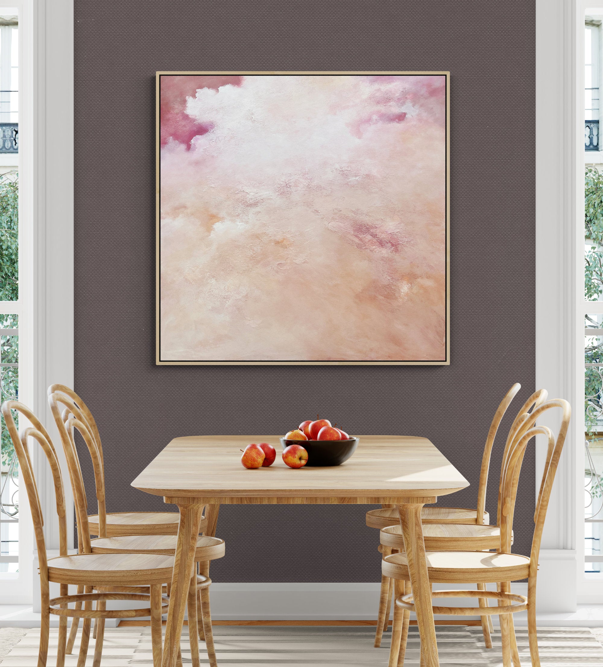Chasms Of White Ruby Glow (100x100cm)
