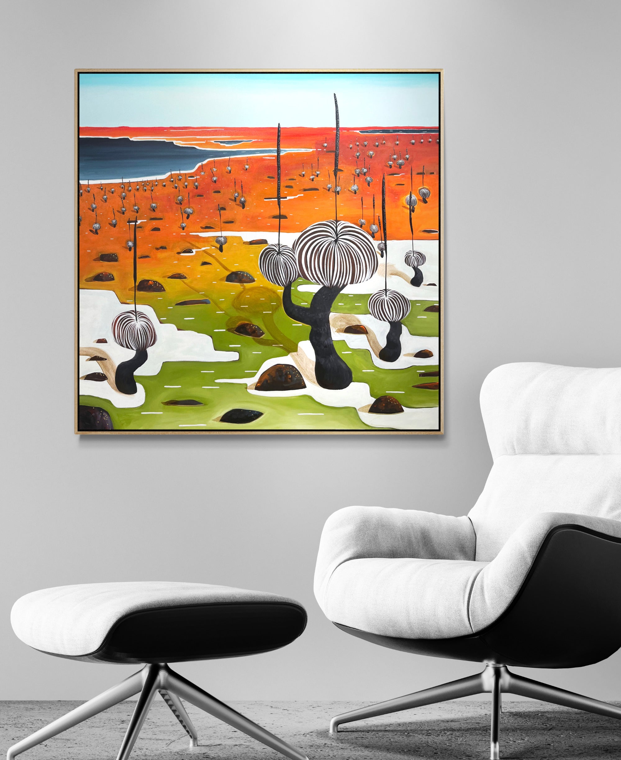 Where The Grasses Sing - Framed (100X100CM)